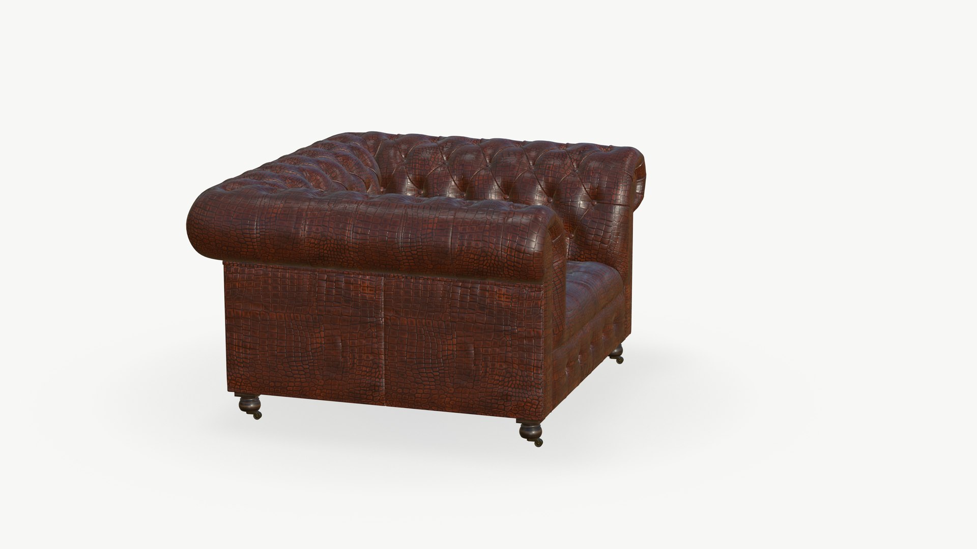Chesterfield Sofa Crocodile Realistic Leather 3D Model - TurboSquid 2068682