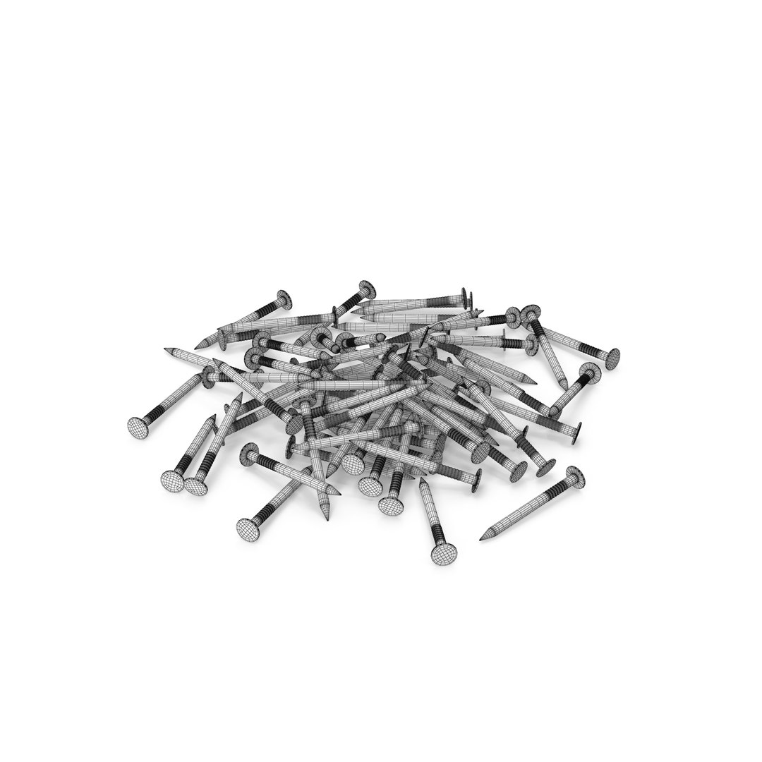 3D Pile Of Metal Nails Model - TurboSquid 2161570