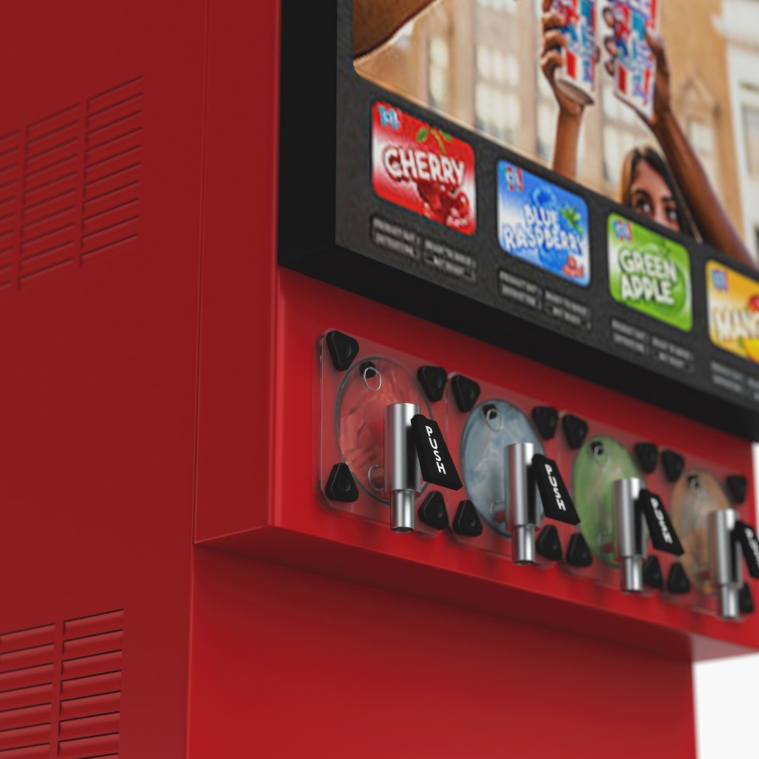 ICEE Machine 4 Barrel Front 3D Model - TurboSquid 2227632