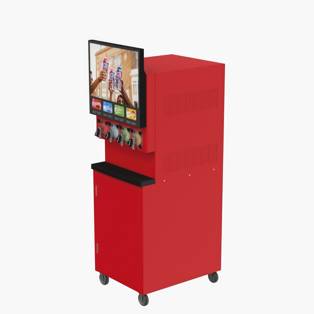 ICEE Machine 4 Barrel Front 3D Model - TurboSquid 2227632