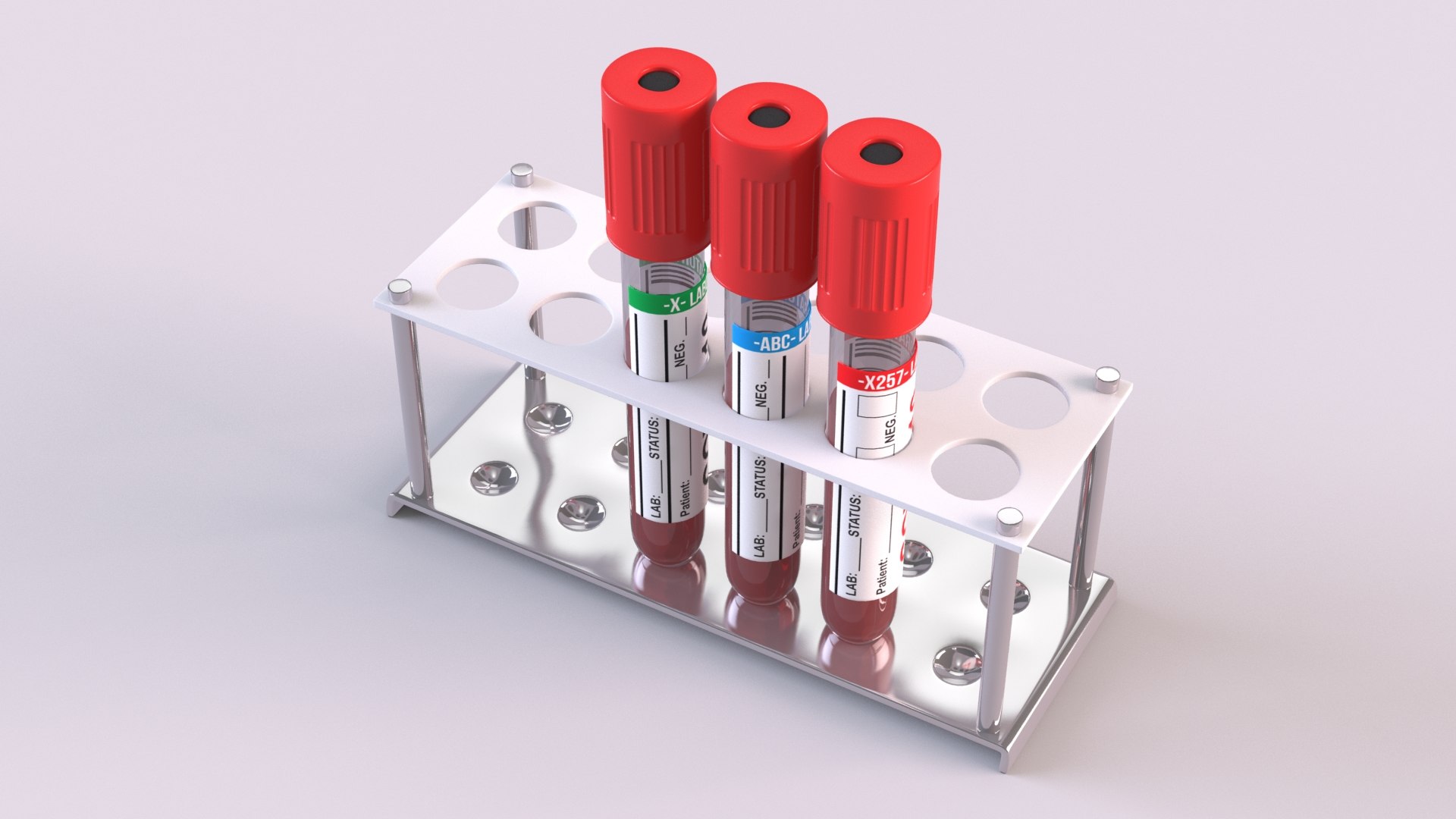 3D Test Tubes Blood Rack Model - TurboSquid 1586924
