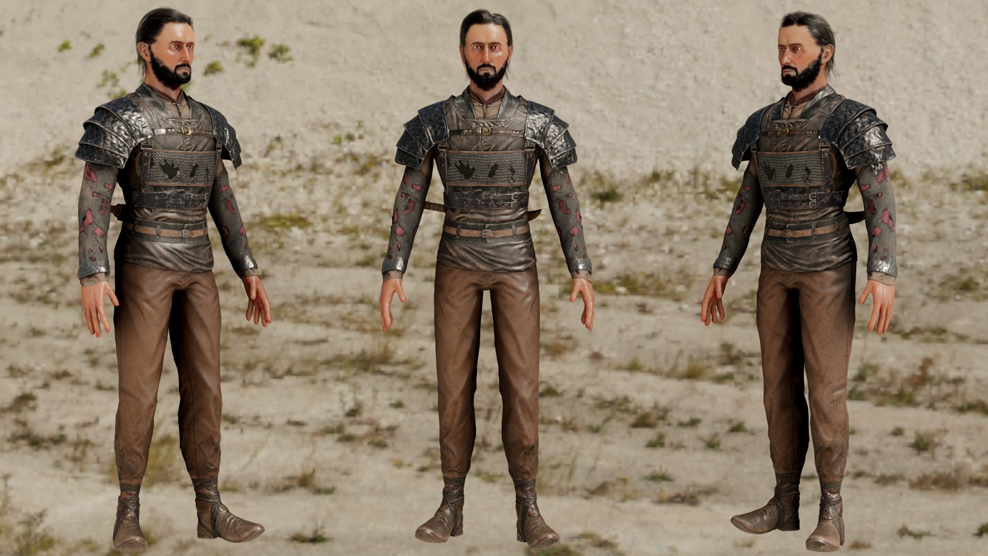 Game Ready Medieval Character Rigged Animated Low-poly 3D Model Model ...