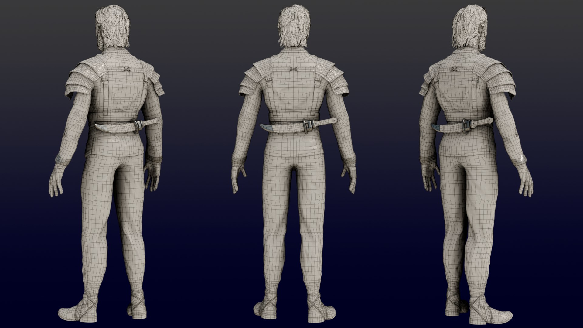 Game Ready Medieval Character Rigged Animated Low-poly 3D Model Model ...