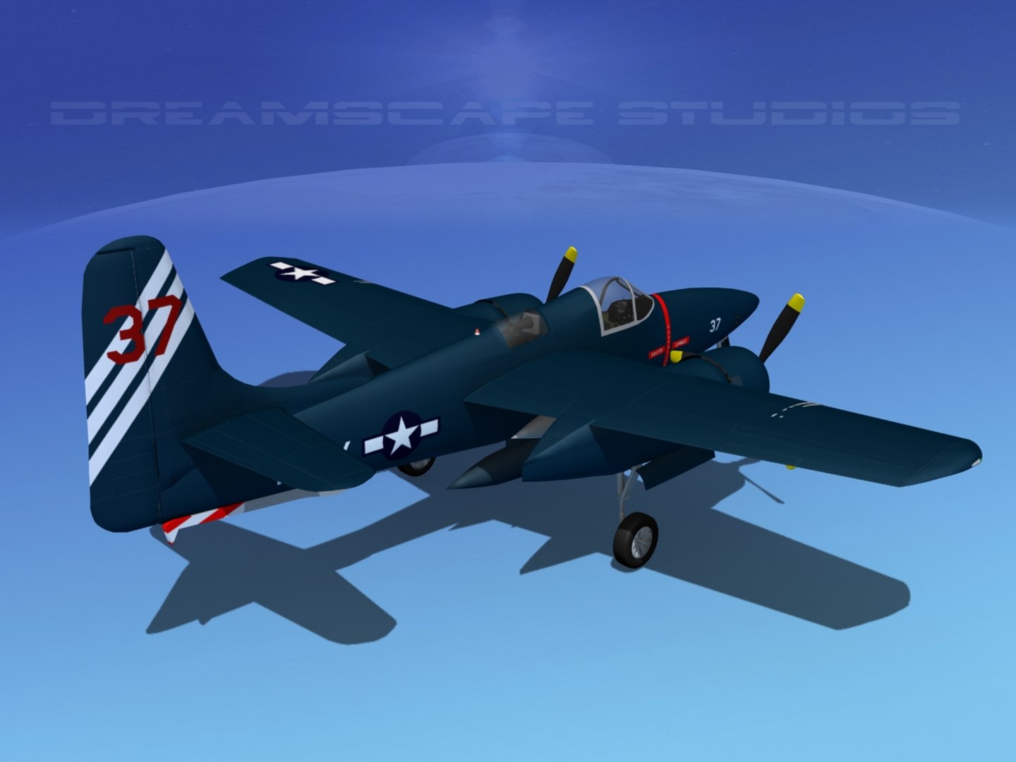 3d cockpit tigercat fighters model