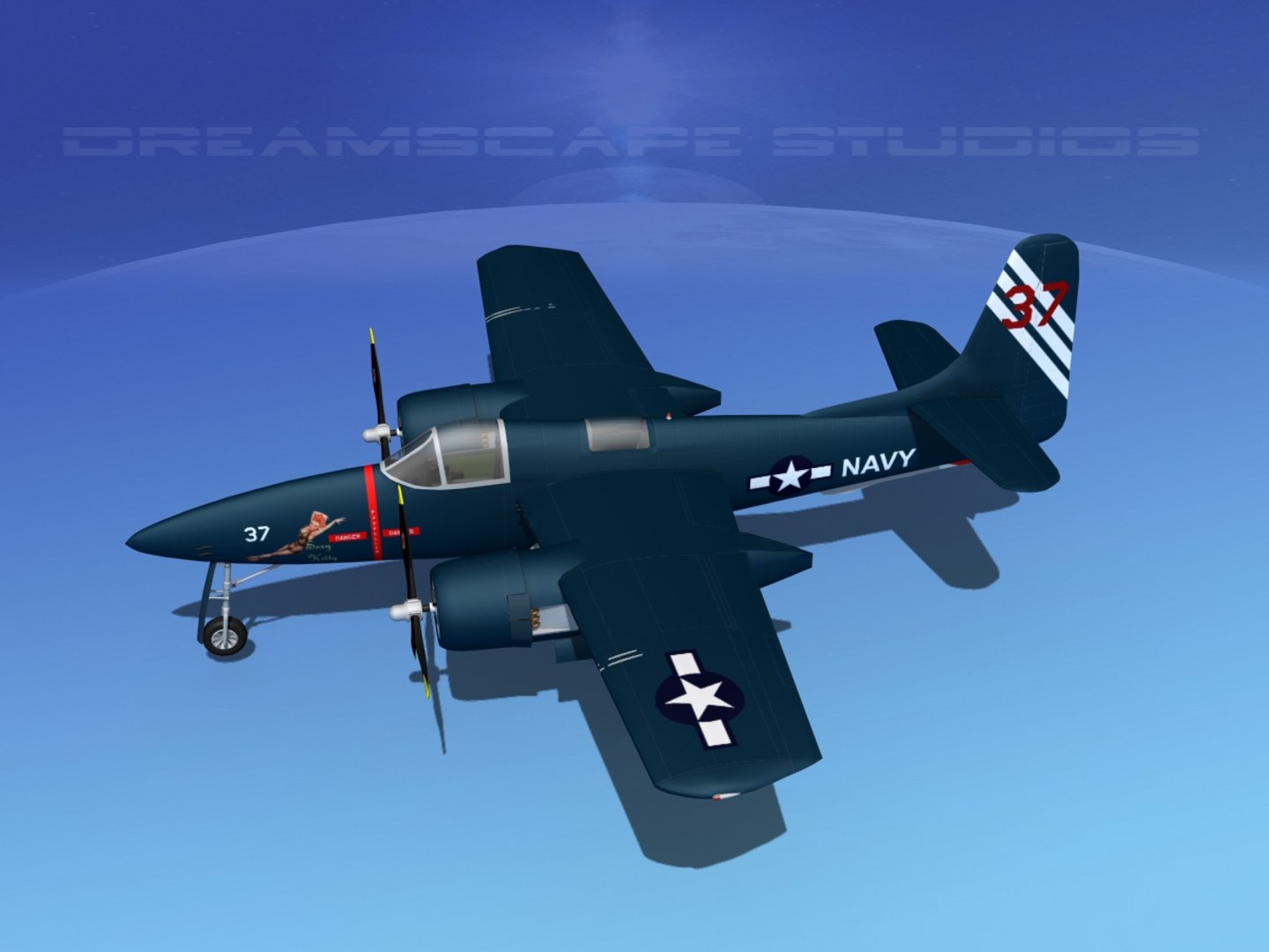 3d cockpit tigercat fighters model