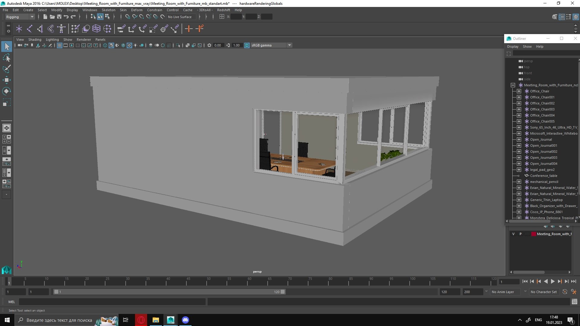 3D Meeting Room with Furniture - TurboSquid 2017709