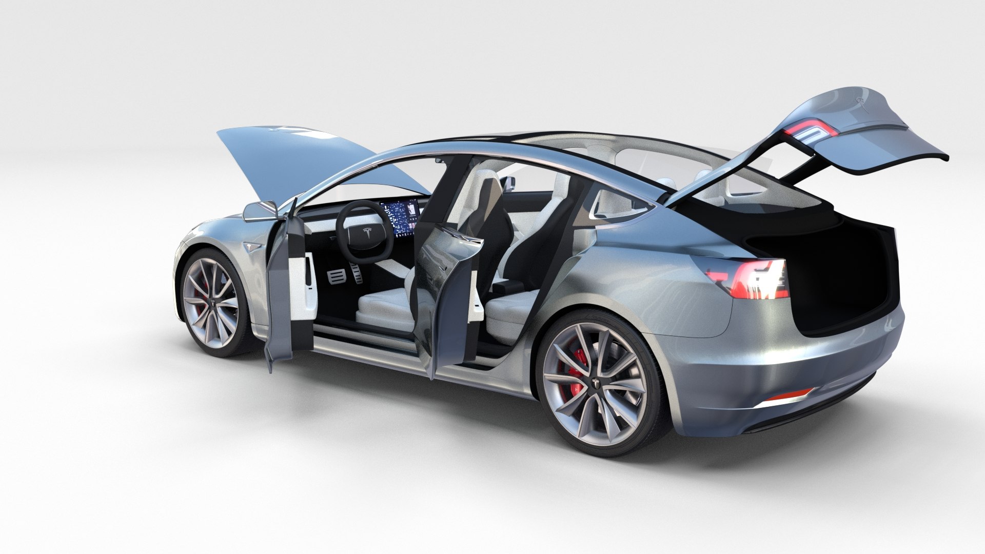 Pack 3 Tesla Interior 3D Model - TurboSquid 1154198