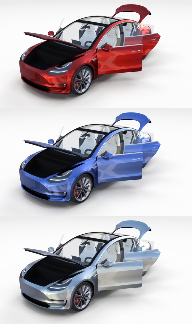 Pack 3 Tesla Interior 3D Model - TurboSquid 1154198