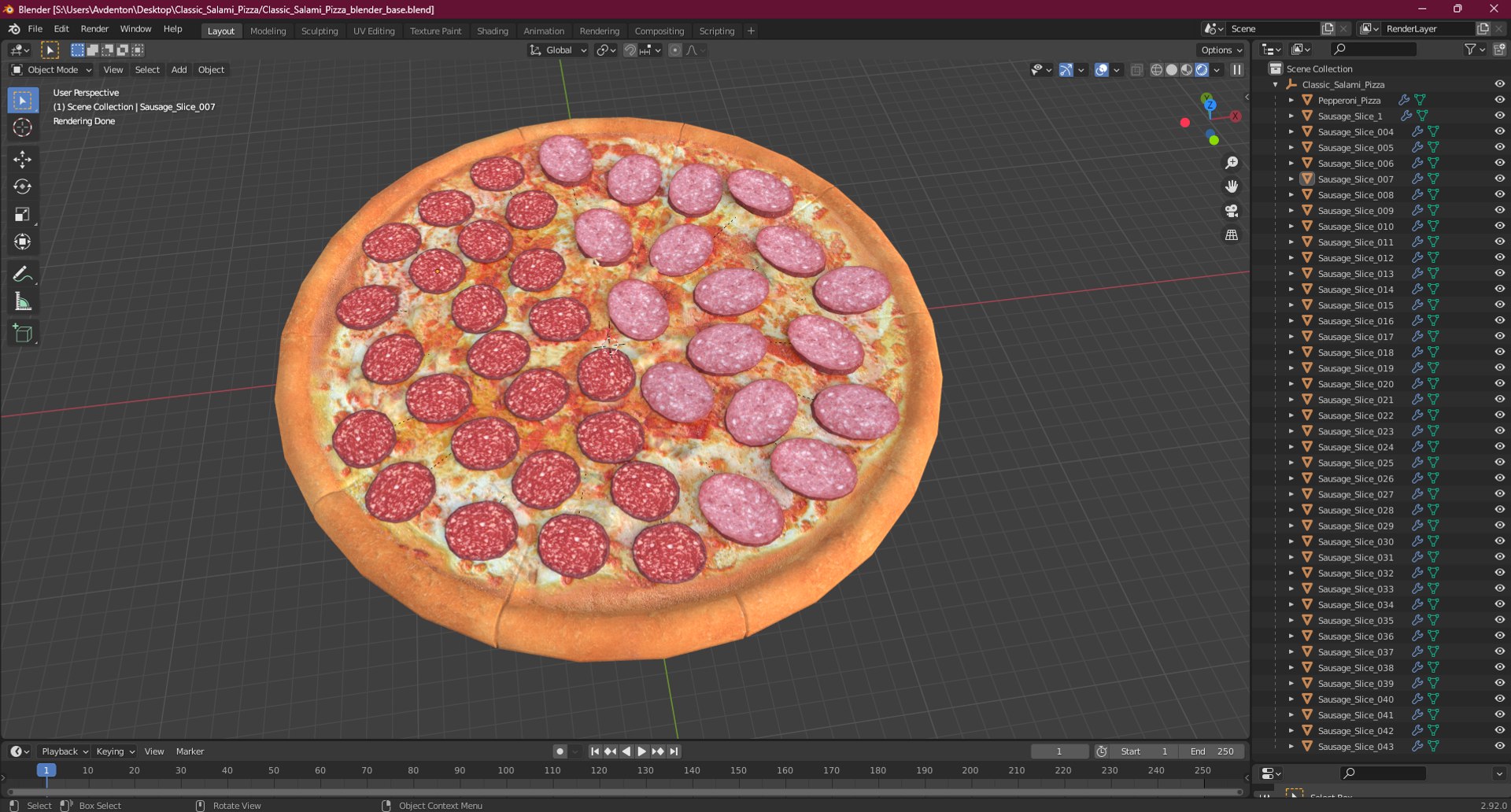 3D Classic Salami Pizza - TurboSquid 2262311