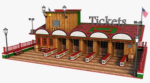 3d roller coaster ticket model