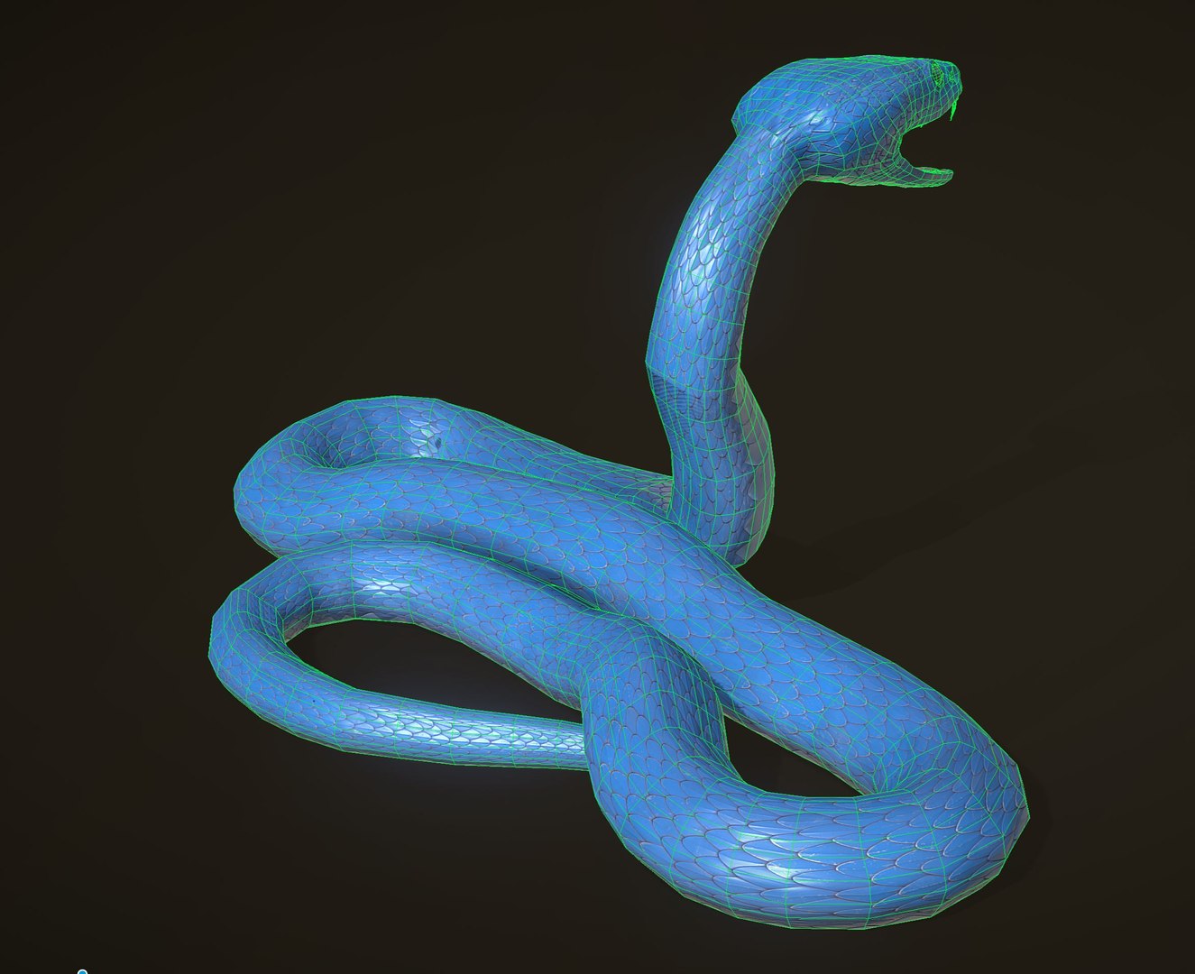 Snake - Blue Viper with animations 3D - TurboSquid 1821417