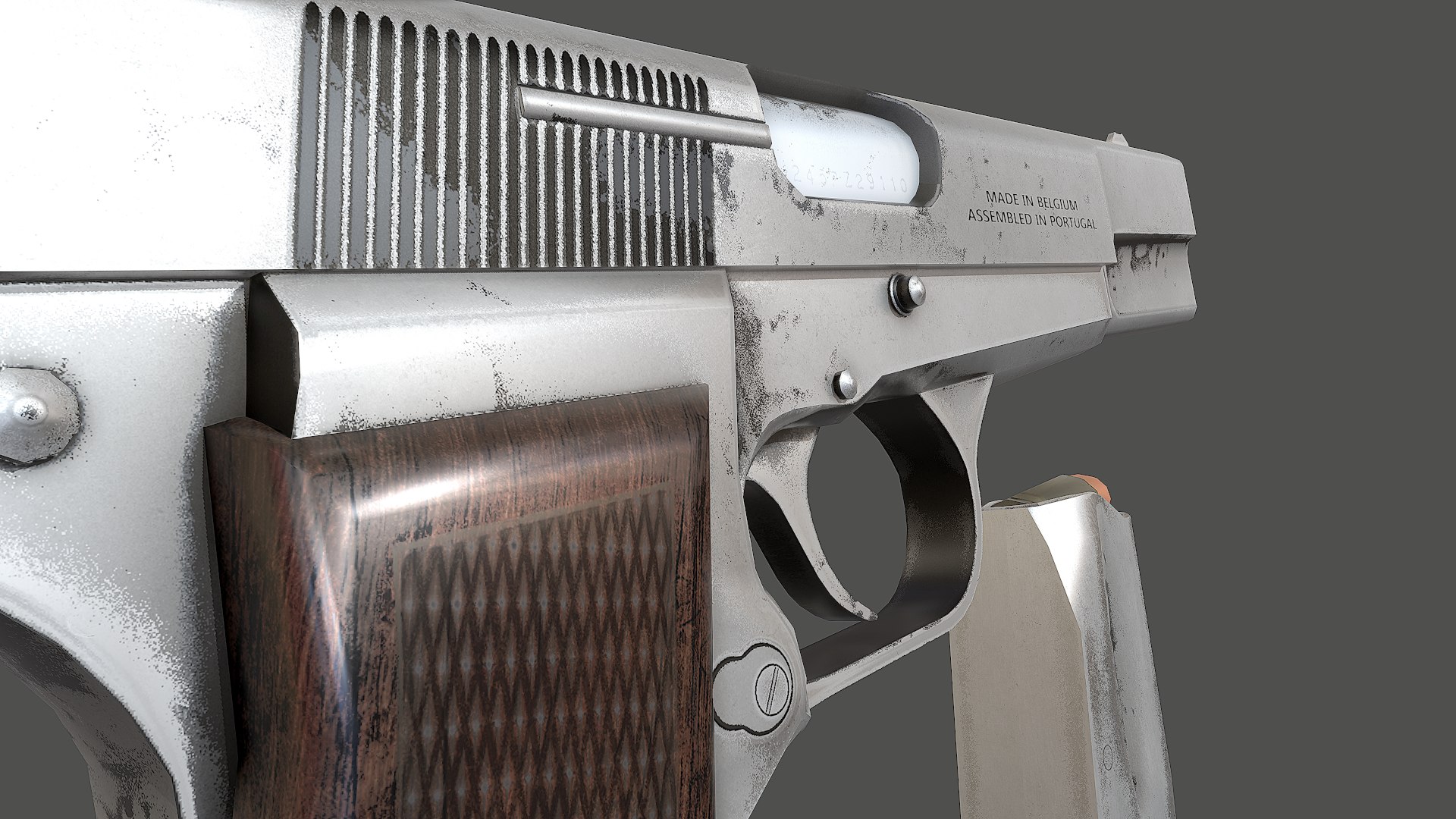3D Pistol Browning Model - TurboSquid 1421465