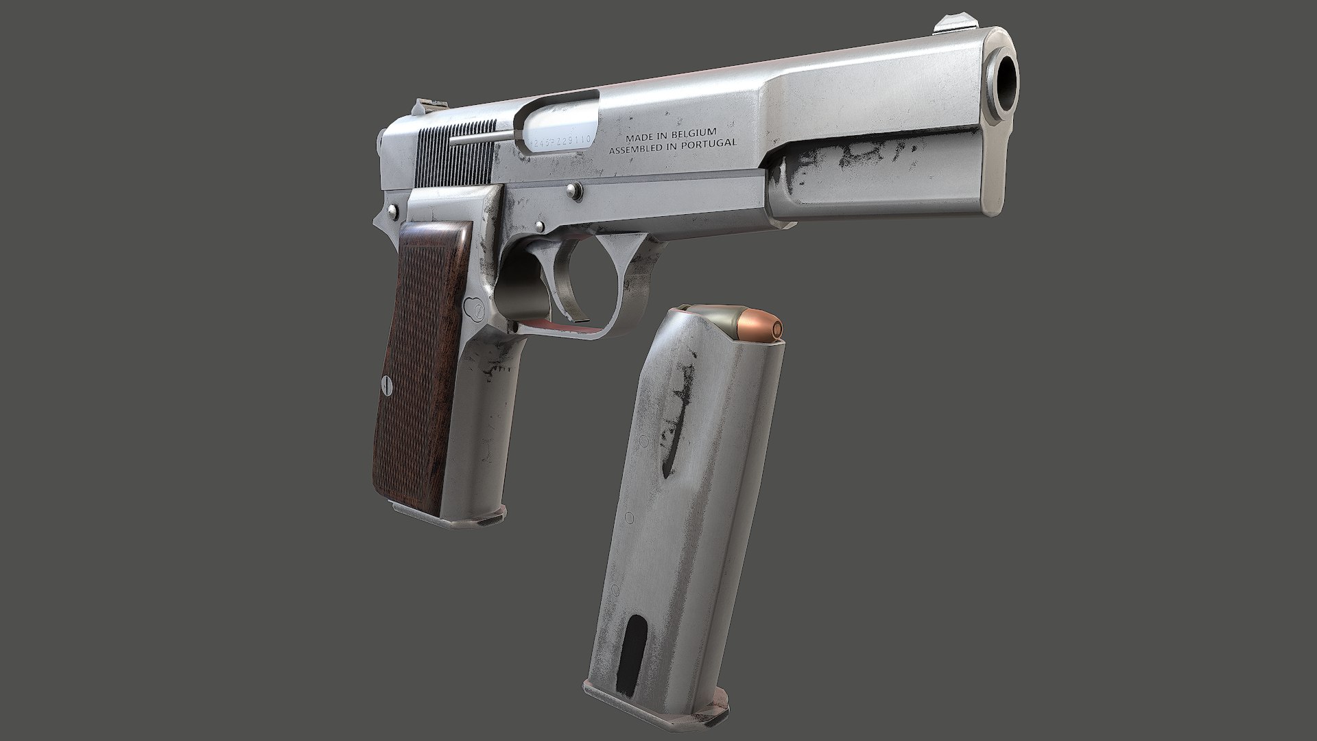 3D Pistol Browning Model - TurboSquid 1421465