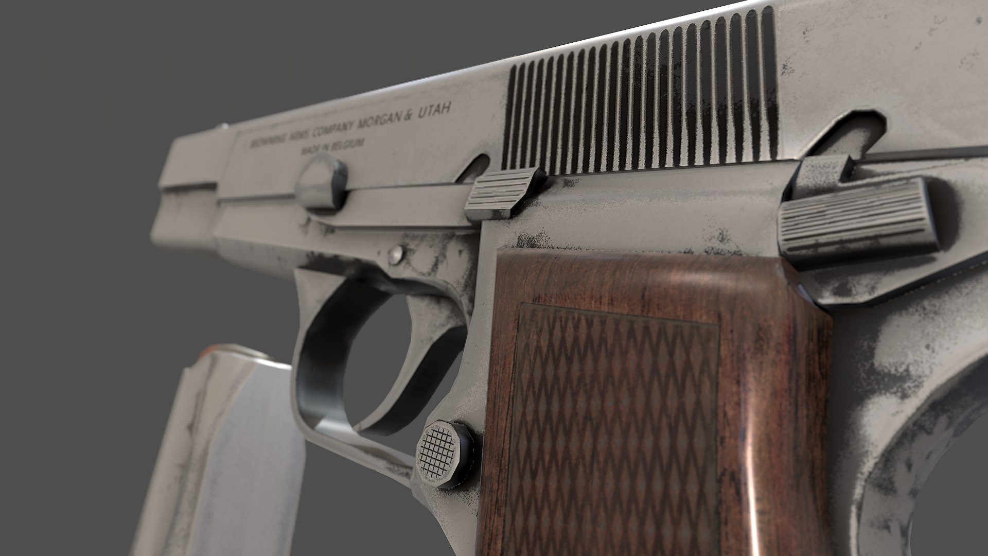 3D Pistol Browning Model - TurboSquid 1421465