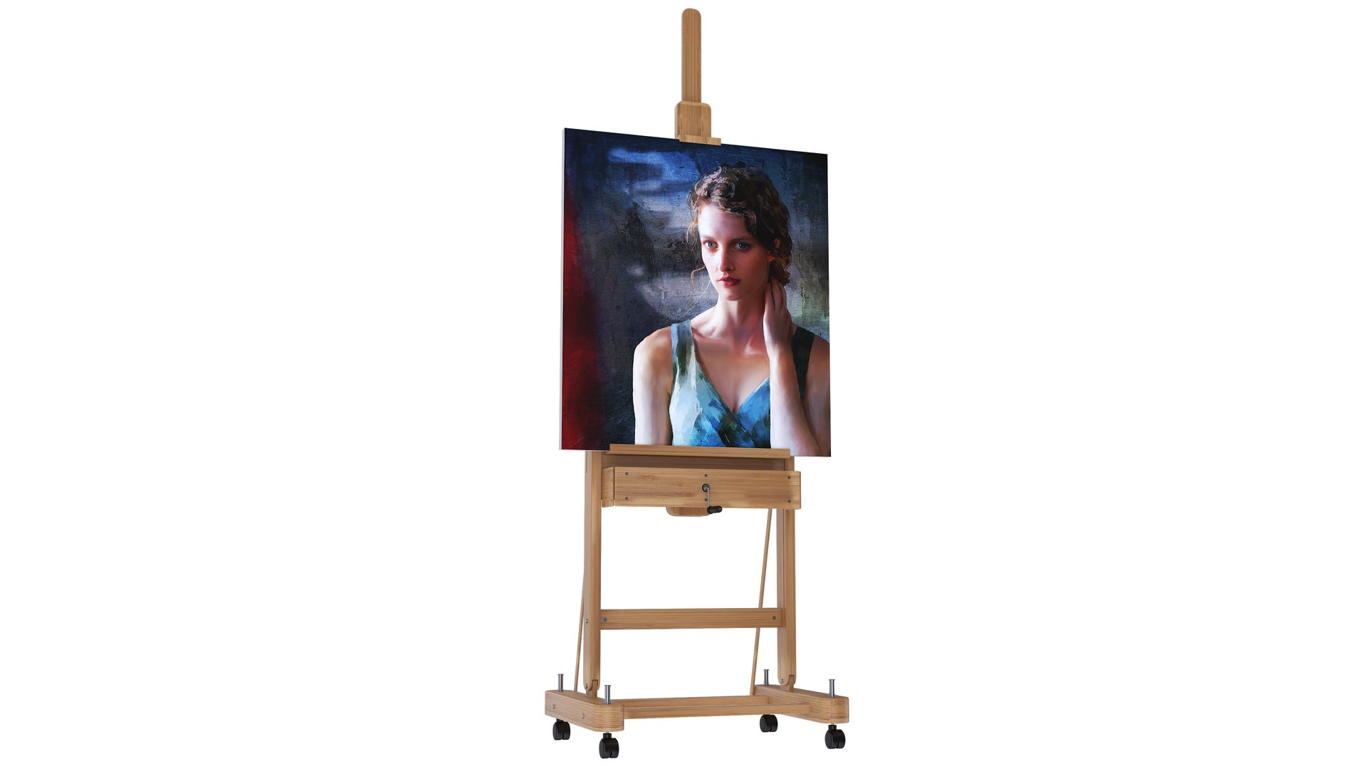 3D Studio Easel With Canvas Model - TurboSquid 2275184