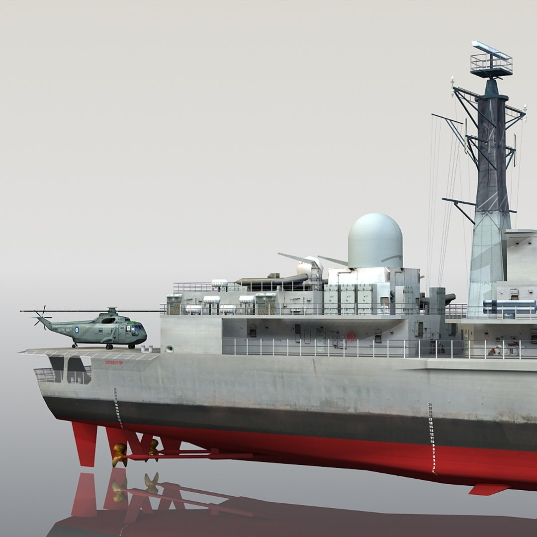 hms edinburgh d97 type 3d model