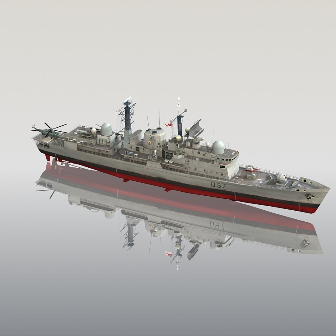 hms edinburgh d97 type 3d model