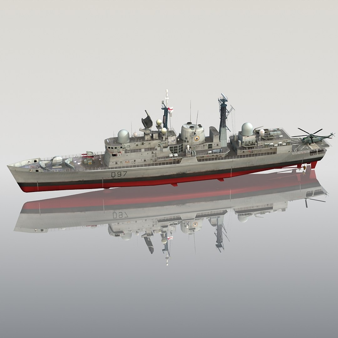 hms edinburgh d97 type 3d model