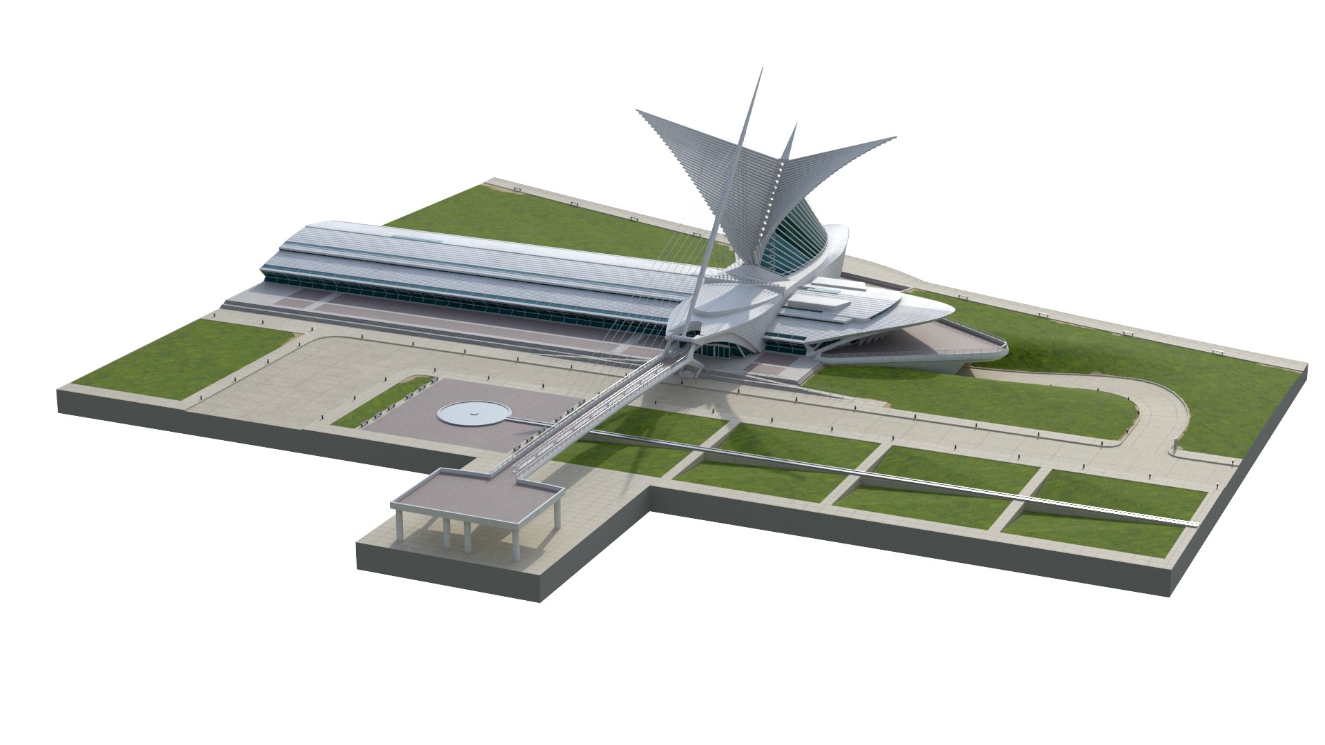 Milwaukee Art Museum Rigged 3D Model - TurboSquid 2411051