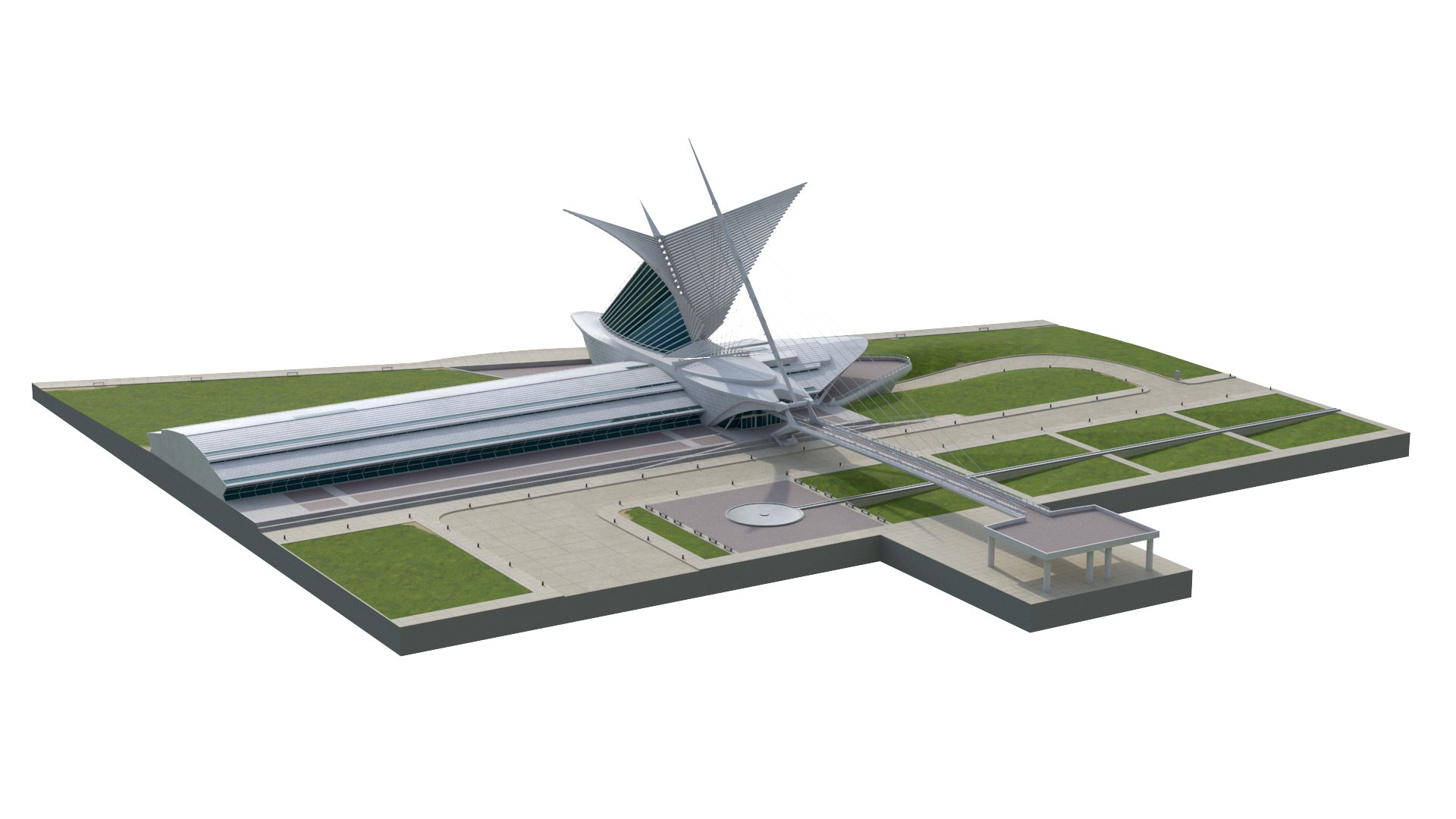 Milwaukee Art Museum Rigged 3D Model - TurboSquid 2411051