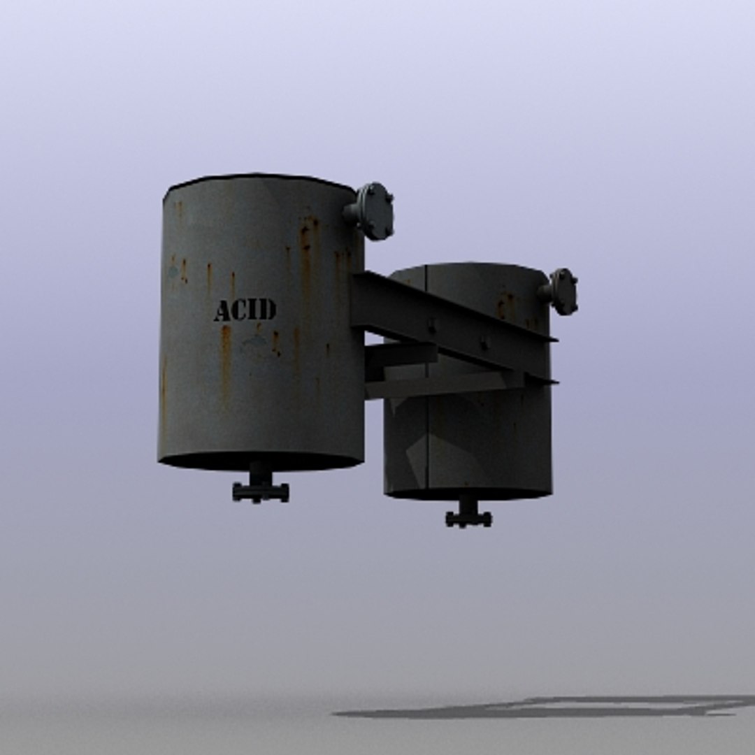 low-poly acid tanks 3d model