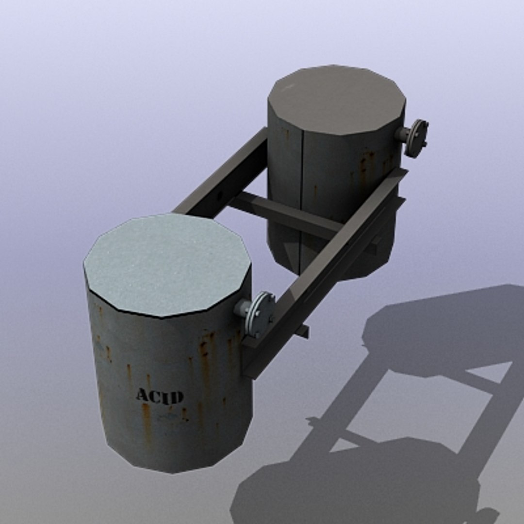 low-poly acid tanks 3d model