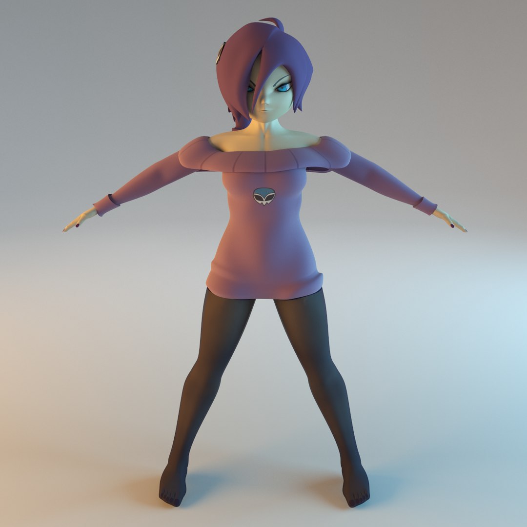 3d Zone Tan Character Rigged Model