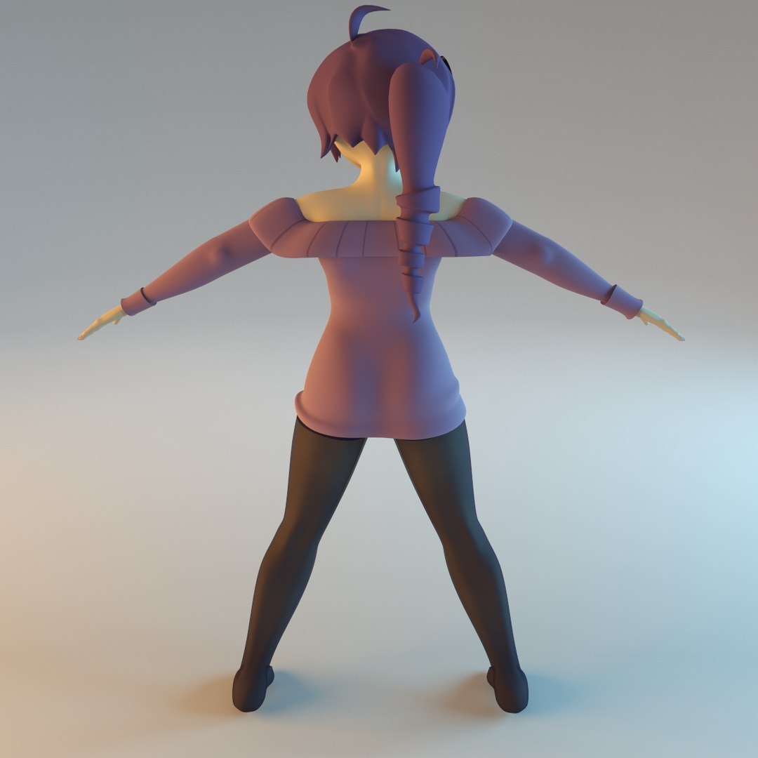 3d Zone Tan Character Rigged Model