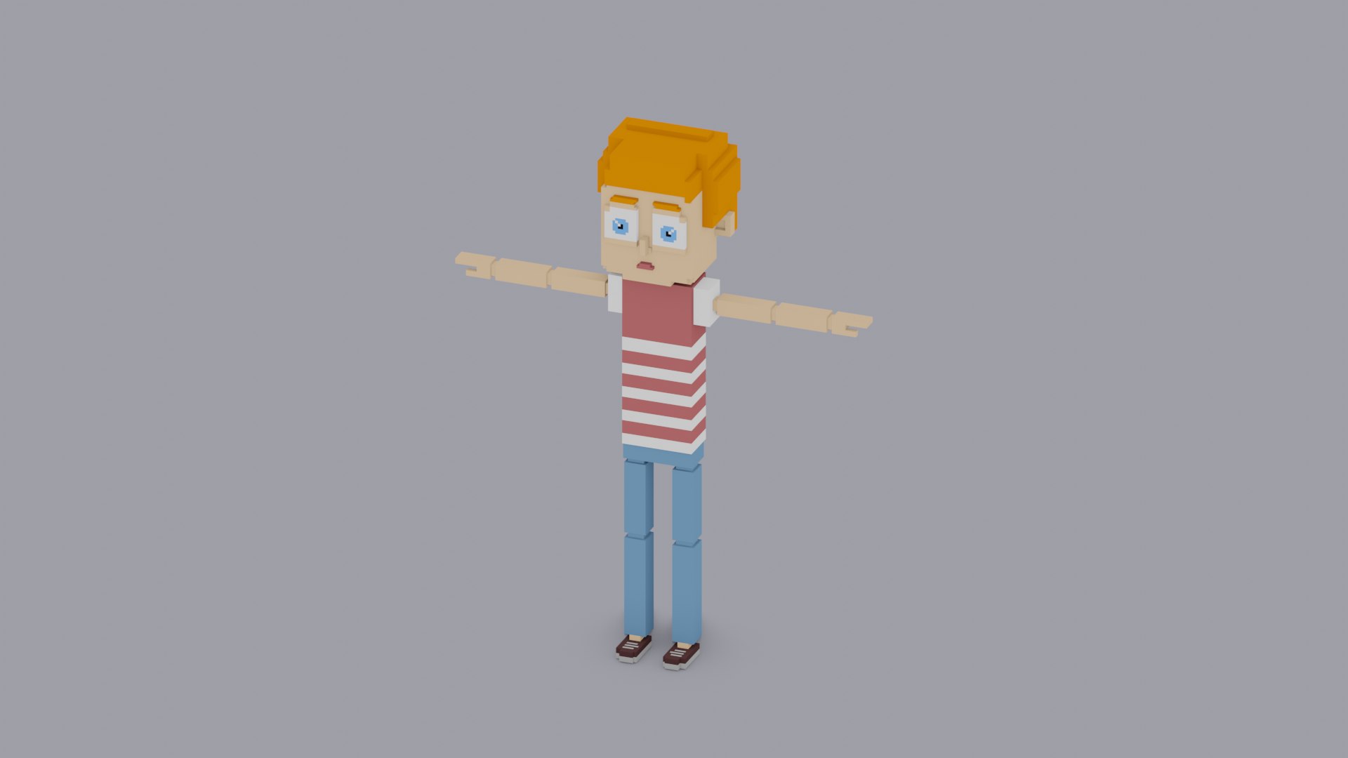 Cartoon 8 Bit Boy 3D Model - TurboSquid 1876140