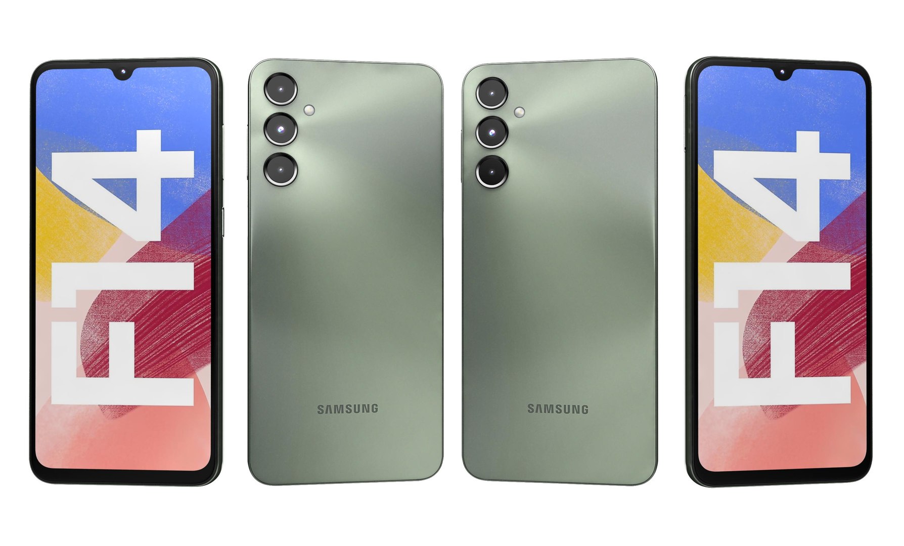 Samsung Galaxy F14 4G Green And Silver 3D - TurboSquid 2277282