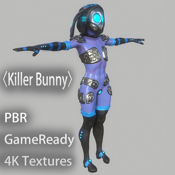 3D модель Персонаж "Killer Bunny" PBR No Rig - TurboSquid 1292749