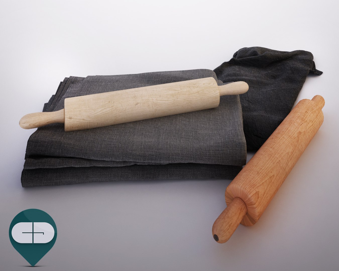 Cloth Rolling Pins 3D - TurboSquid 1186801