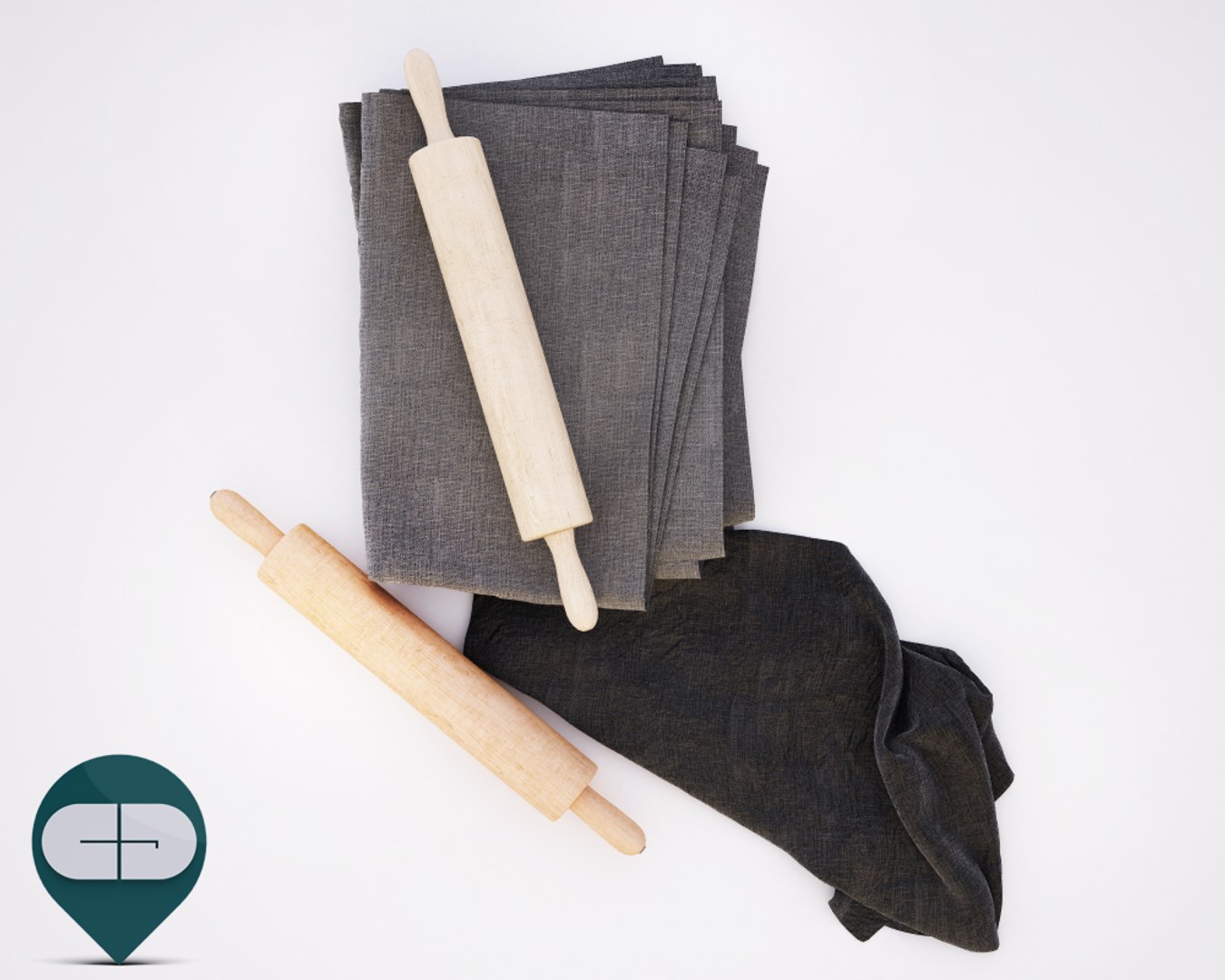 Cloth Rolling Pins 3D - TurboSquid 1186801