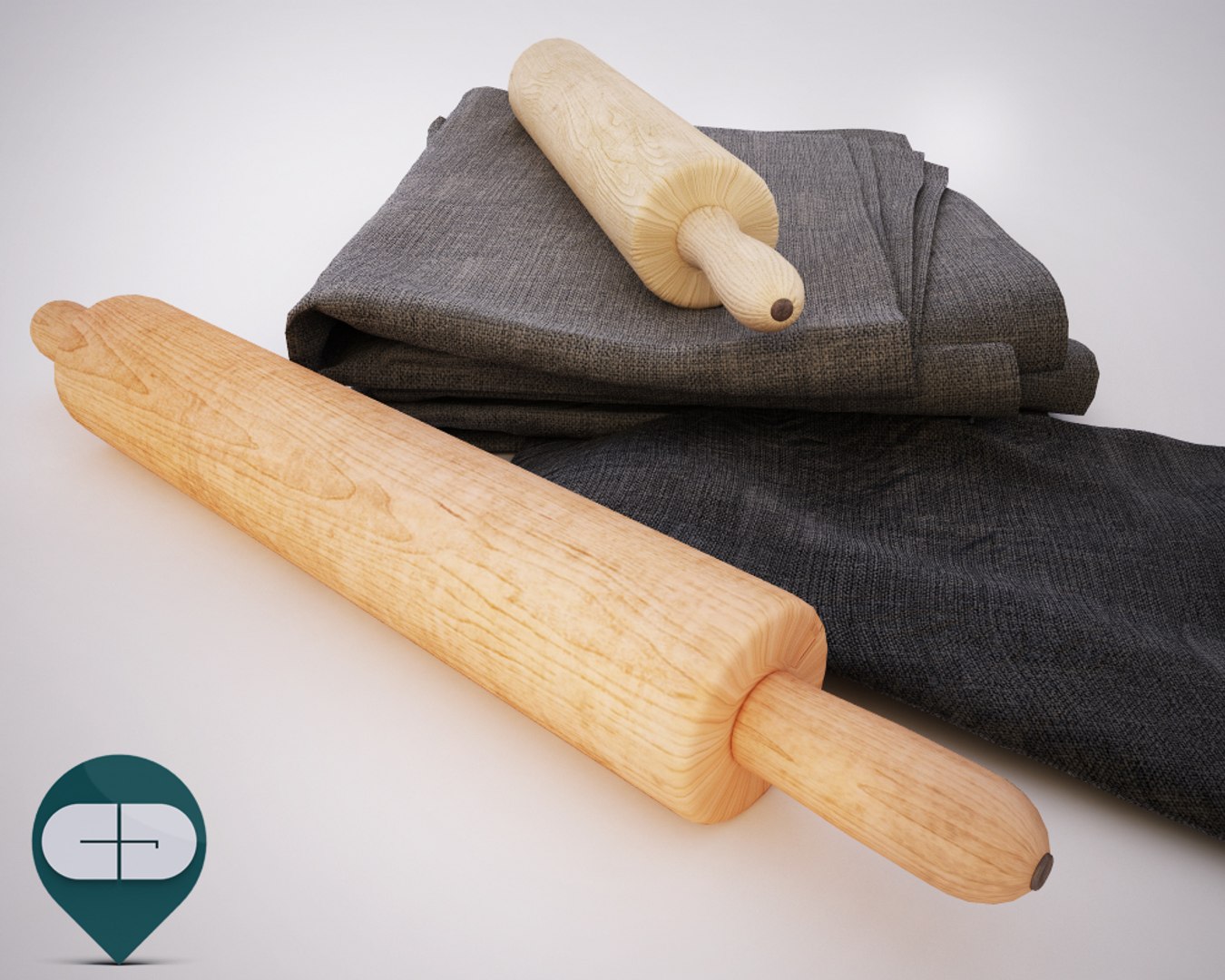 Cloth Rolling Pins 3D - TurboSquid 1186801