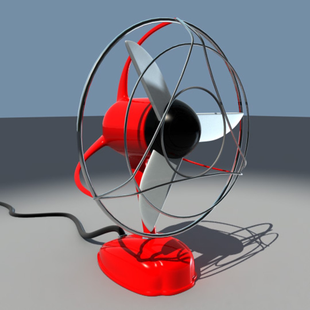Retro Table Fan Streamline 3d Model