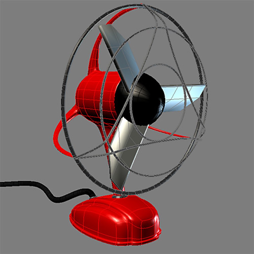 Retro Table Fan Streamline 3d Model
