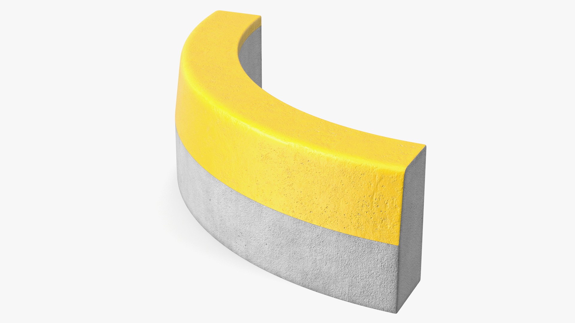3D model Yellow Curb Rounded - TurboSquid 2028416