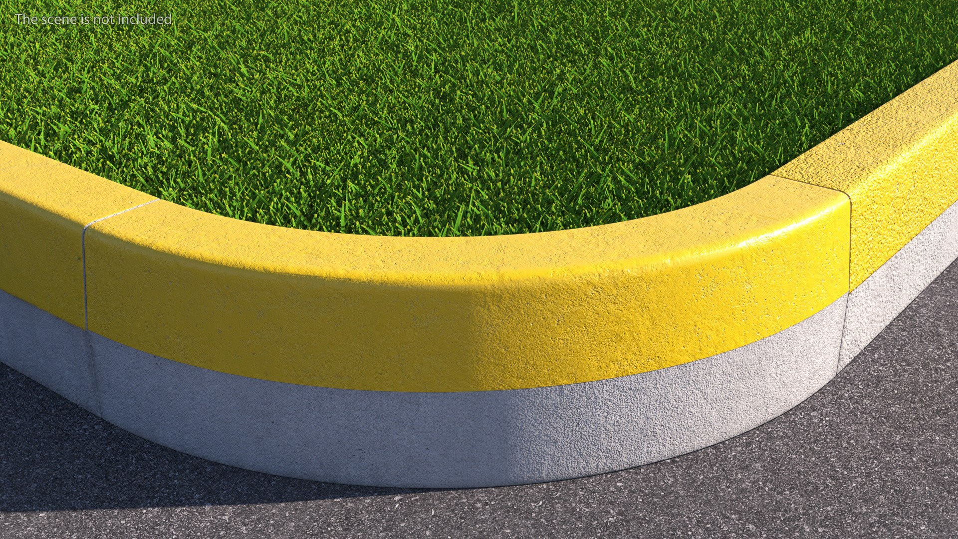 3D model Yellow Curb Rounded - TurboSquid 2028416