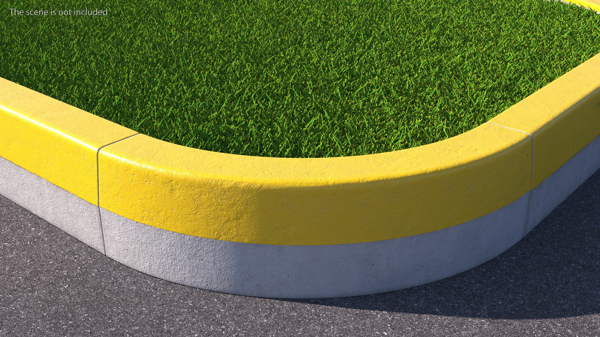 3D model Yellow Curb Rounded - TurboSquid 2028416