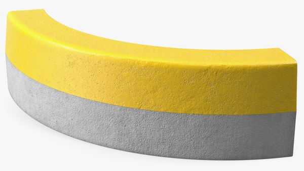 modelo 3d Yellow Curb Rounded - TurboSquid 2028416