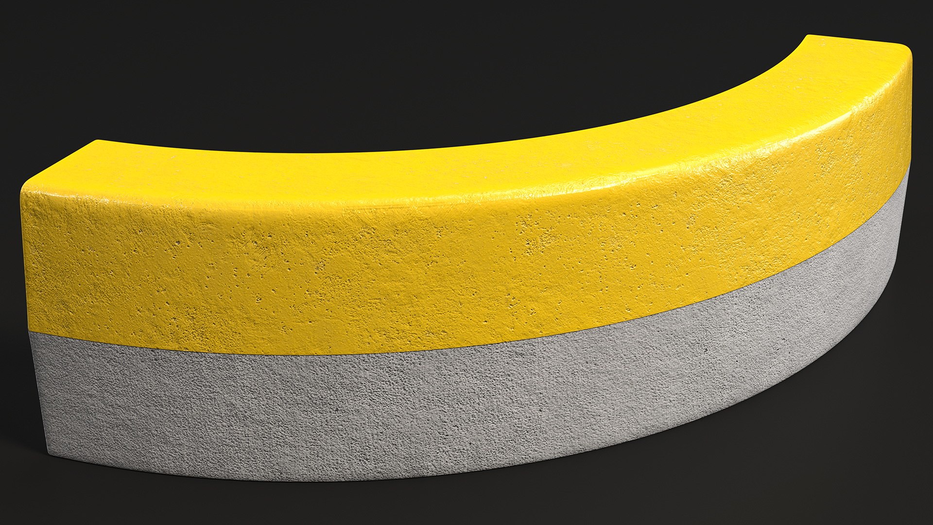 3D model Yellow Curb Rounded - TurboSquid 2028416