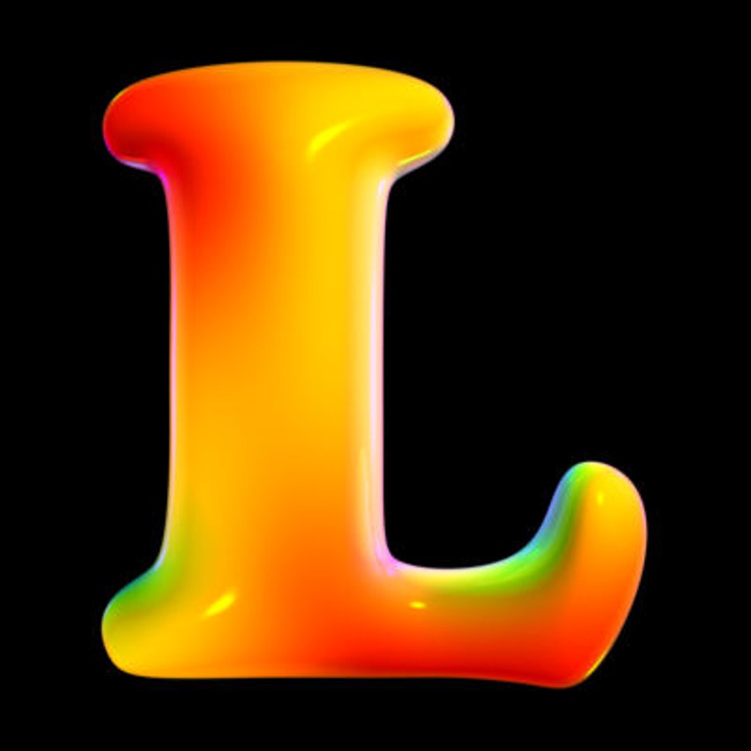 3d Model Organic Font Letter L
