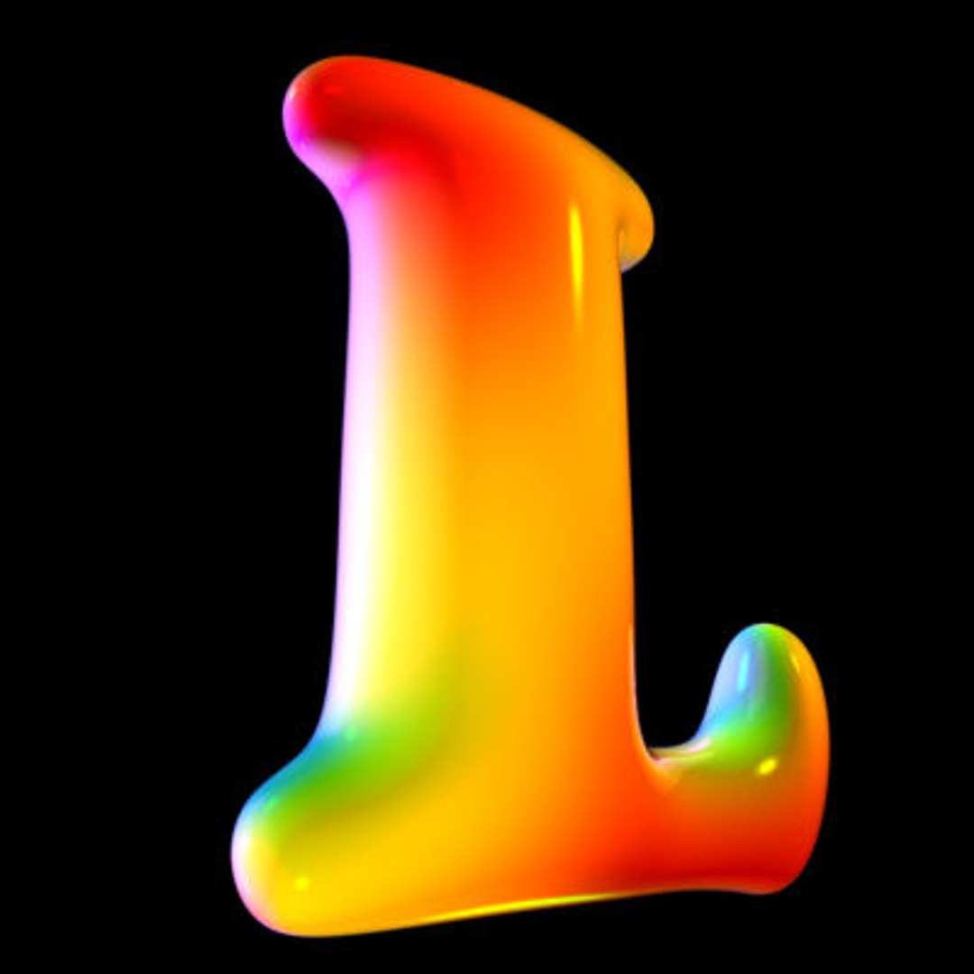 3d Model Organic Font Letter L