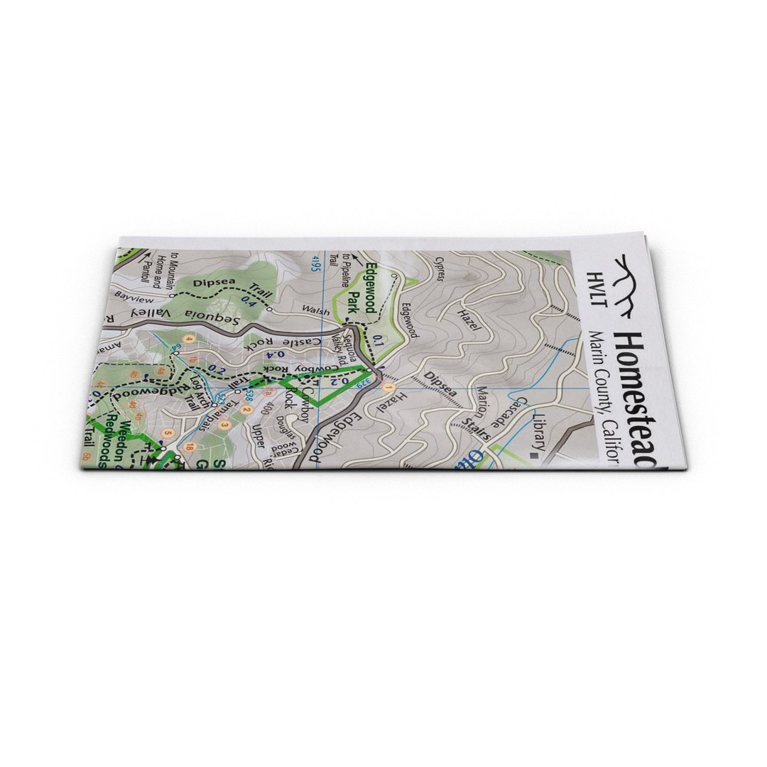 3d Trail Folded Mapped Model