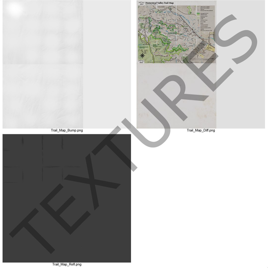 3d trail folded mapped model