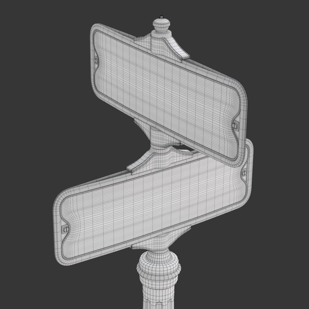 3D Street Sign Retro Model - TurboSquid 1225751