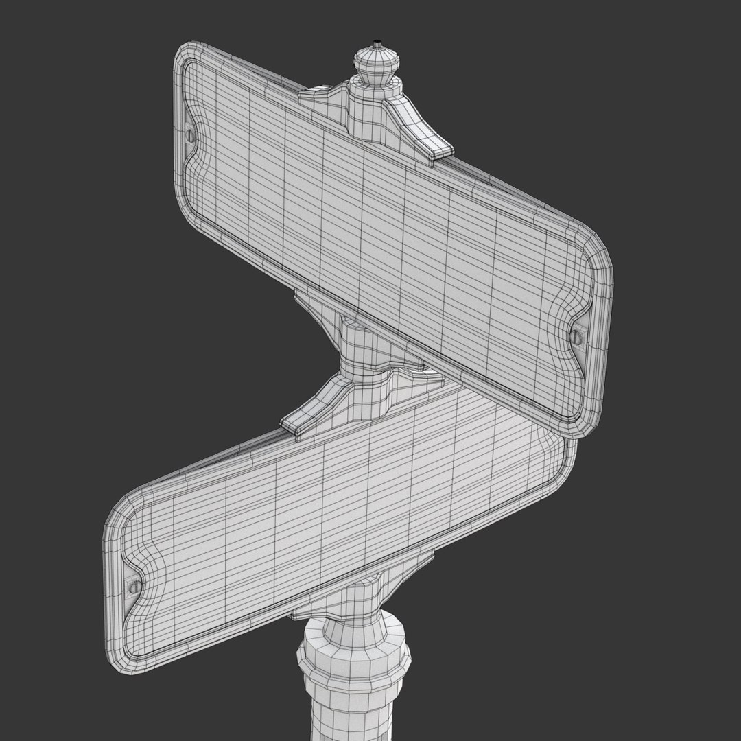 3D Street Sign Retro Model - TurboSquid 1225751