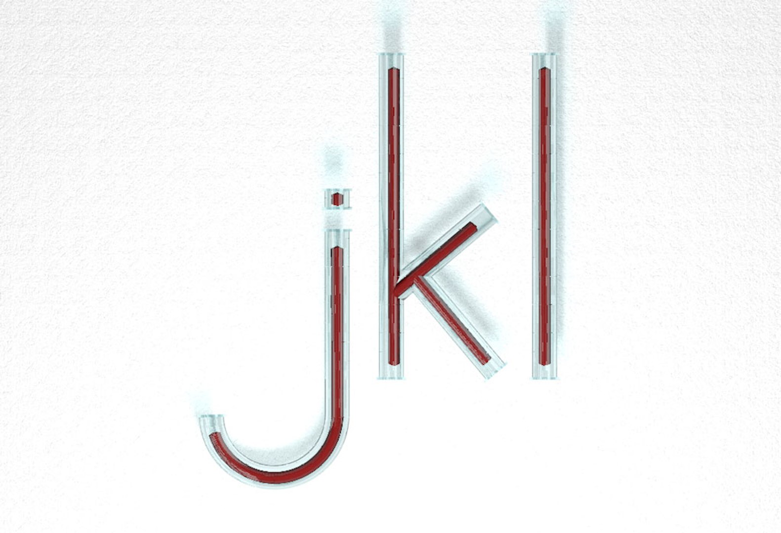 Jkl letters glass tube model - TurboSquid 1547142