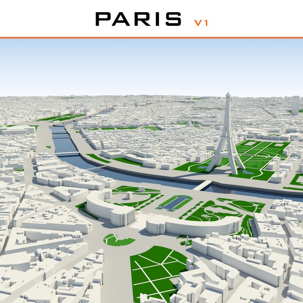 3ds max paris cityscape