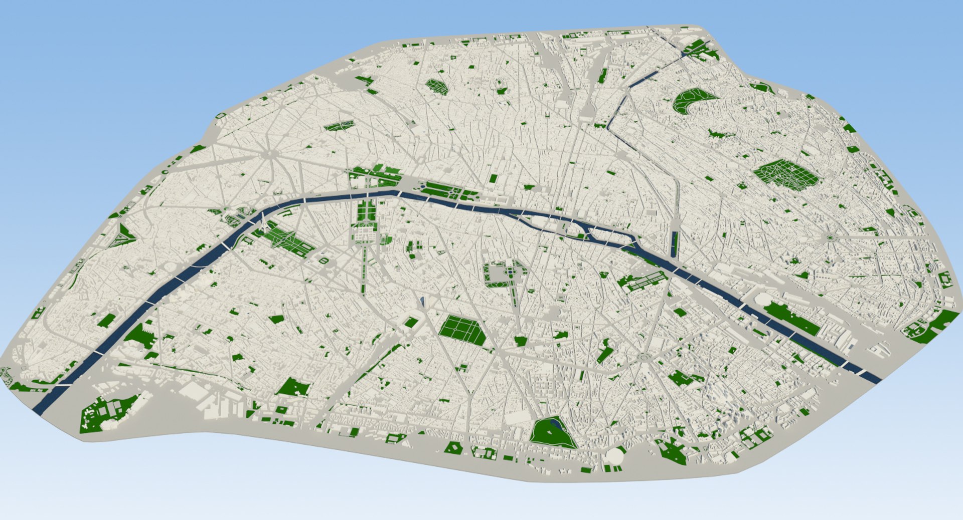 3d Paris Cityscape V1